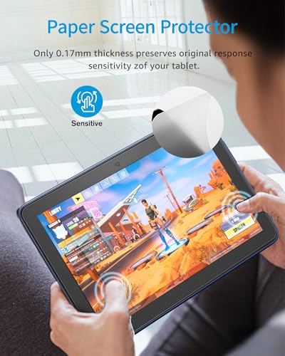 MOBDIK [2 PACK Paperfeel Screen Protector Compatible with All-new Fire 7/Fire 7 Kids Tablet (12th Generation, 2022), Touch Like Paper, Anti Glare/Anti Fingerprints with Easy Installation Kit