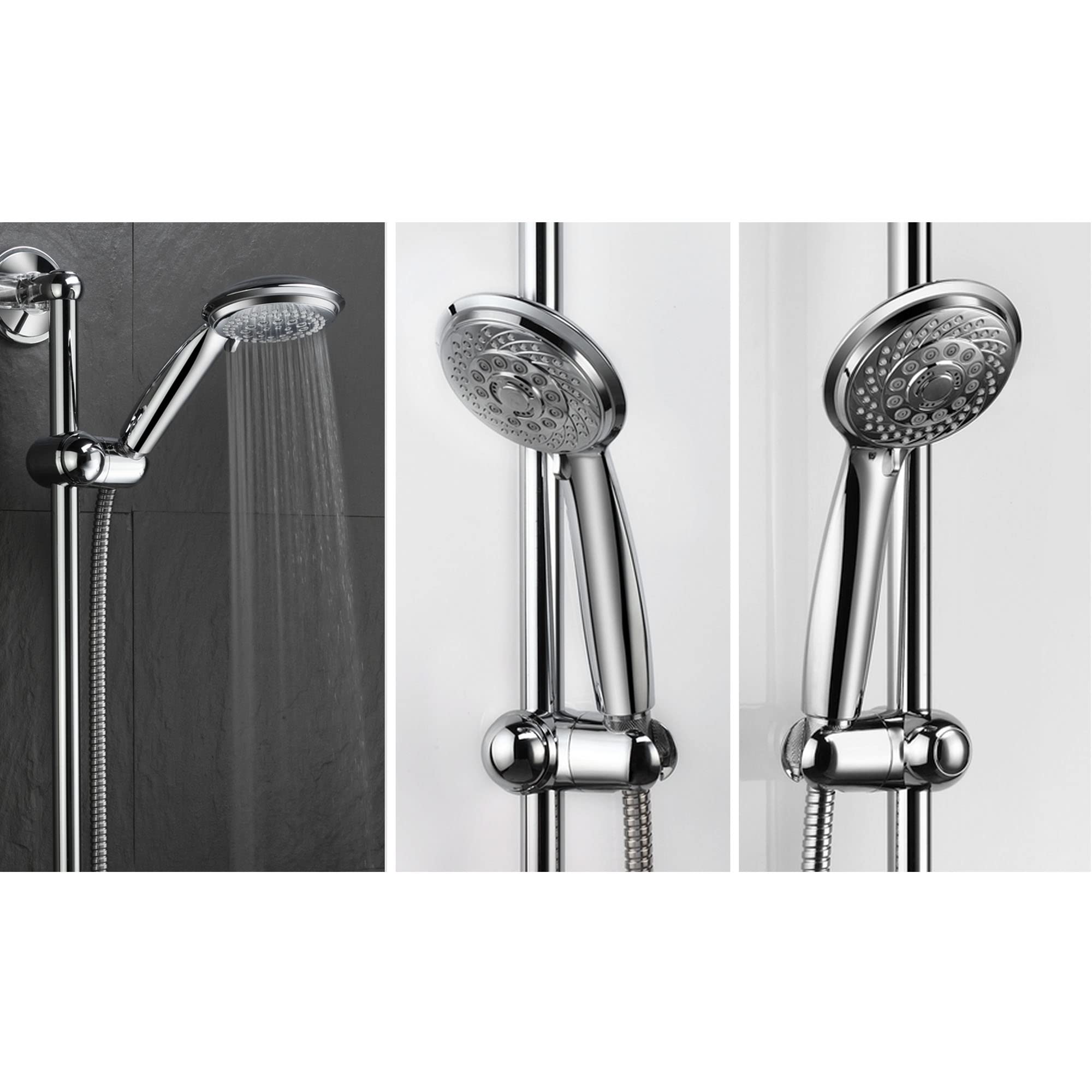 HotelSpa AquaCare series Insta-mount Power Suction 24" Stainless Steel Height/Angle Adjustable Shower Slide Bar