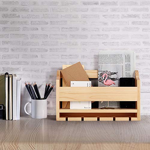 Wall Mount Entryway Mail Envelope Organizer, Letter & Newspaper Storage，Home Decorative Floating Shelf, Wooden