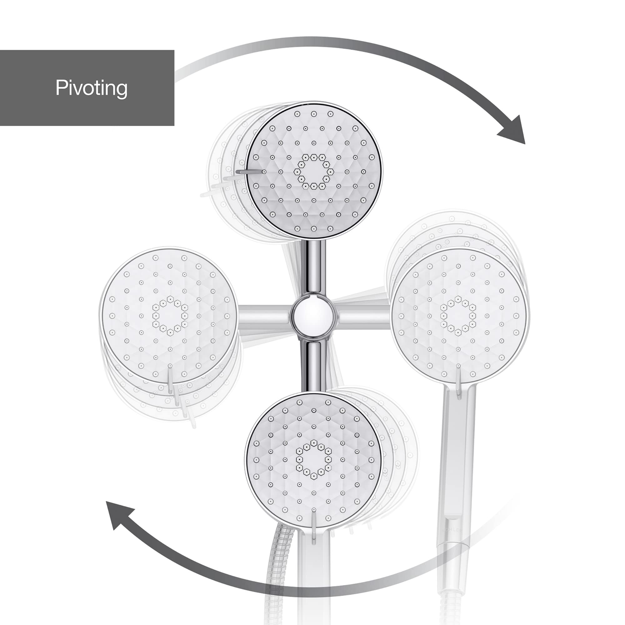 KOHLER 23218-CP Awaken 2-in-1 Multifunction Shower Combo Kit, Showerhead and Handshower Set, 2.5 GPM, Polished Chrome