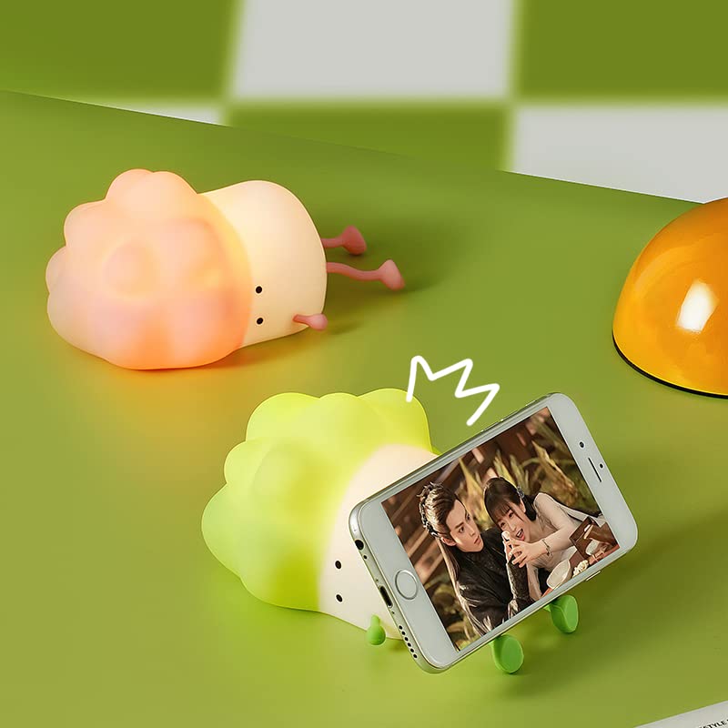 Nursery Night Lights for Kids, Cute Silicone Baby Night Light with Touch Sensor, Portable and USB Rechargeable Bunny Nightlight for Childen Lantern for Baby Vegetable Modeling (Pink)