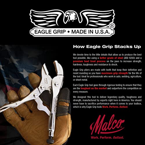 Malco Eagle Grip LP7WC 7 in. Curved Jaw Locking Pliers with Wire Cutter