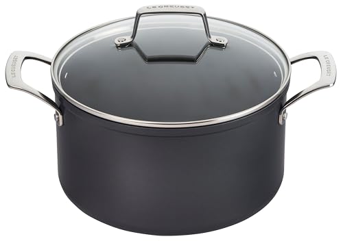 Le Creuset Essential Non-stick Ceramic Stockpot with Glass Lid, 6.3 qt.