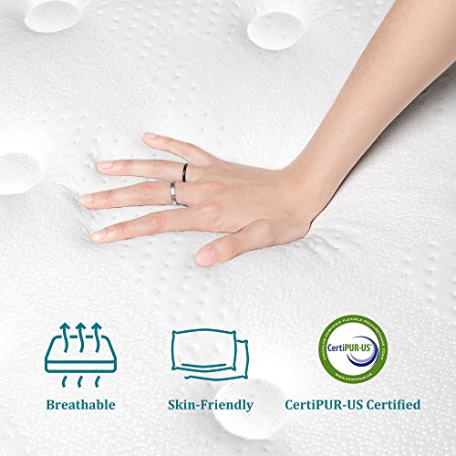 TeQsli Full Mattress, 12 Inch Gel Memory Foam Hybrid Mattress in a Box, Medium Firm Pocket Innerspring Mattress for Pressure Relief & Cooling Sleep, CertiPUR-US Certified, 10-Year Support (TSA30F-US)