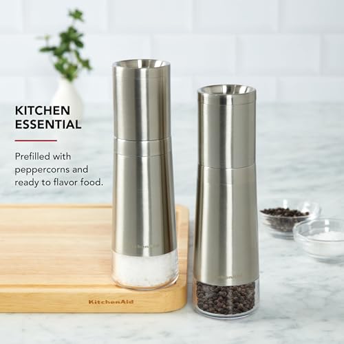 KitchenAid Stainless Steel Filled Pepper Grinder, 8 Inch