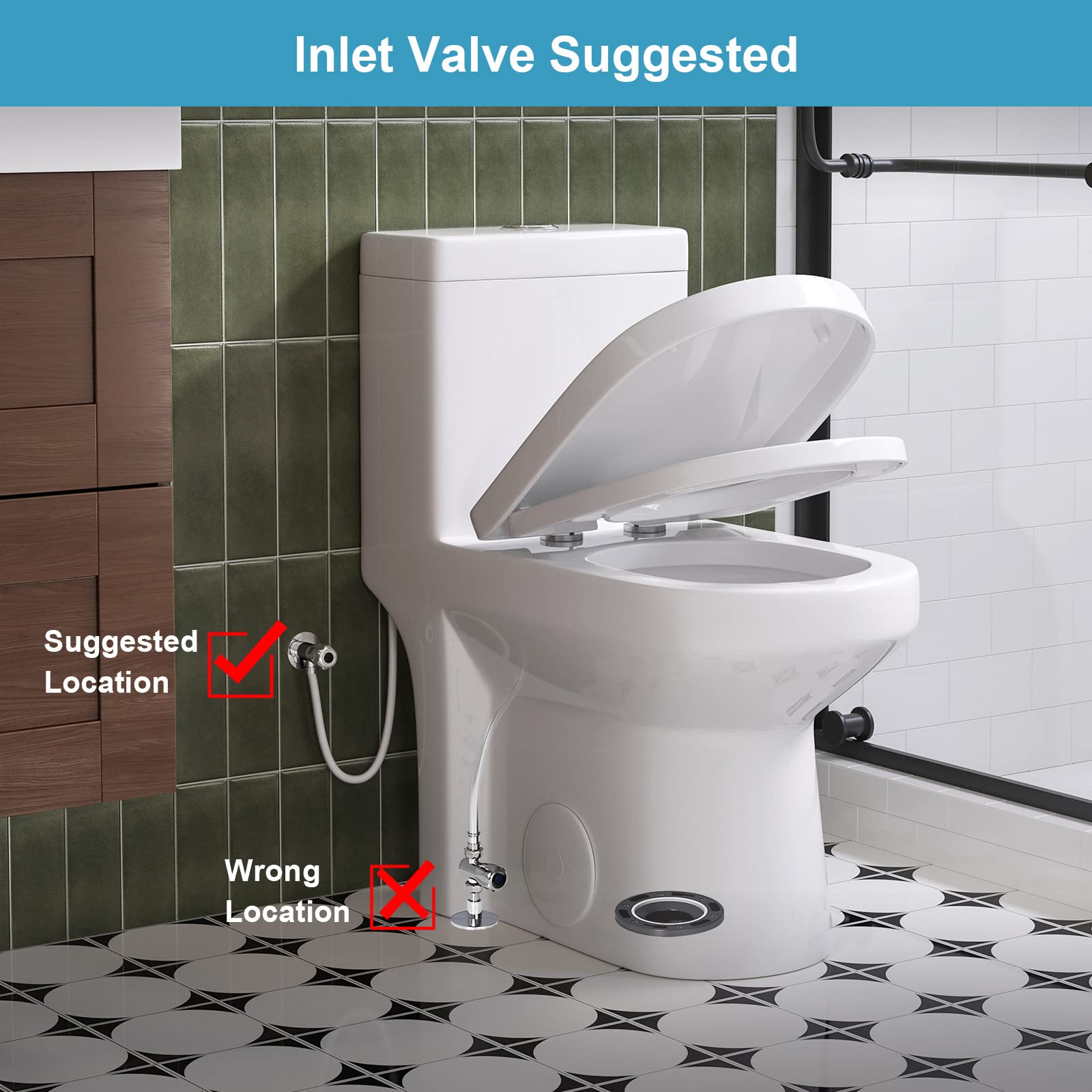 HOROW HWMT-8733U Small Compact One Piece Toilet, Power Dual Flush Toilet For Bathroom, Water Saving Toilet With Soft Closing Seat, Quick Release & UF Seat, White Toilet Bowl, 12'' Rough-in