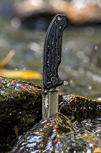 Kuuma Camco Manufacturing 51912 Knife, 6-1/2" Folding, 3-5/8" Closed, Spring Assist, Black,One Size