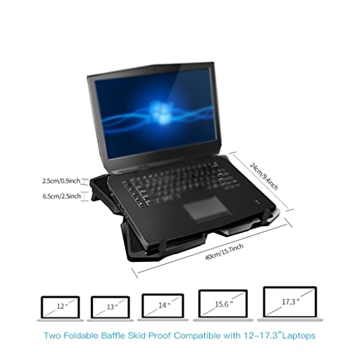 GXLMHL Laptop Cooler Cooling Pad Gaming Cooler Bracket with Four Fans and 2 USB for 14-17" Laptops (Color : E, Size : 40 * 24 * 6.5cm)