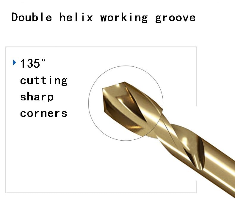 M35 Cobalt Round Straight Handle Metric Drill bit Set 1.5mm-6.5mm Drill Bits Suitable for Stainless Steel, Hard Metal, Cast Iron, Copper, Aluminum Plastic(13pices)