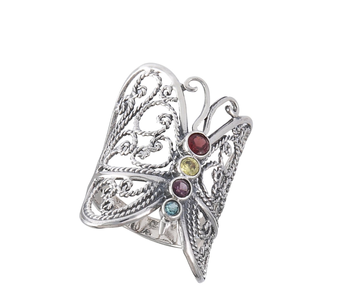 Filigree Butterfly Rope Heart Wings Ring New 925 Sterling Silver Band Size 7