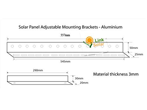 Heavy Duty Adjustable Brackets for Mounting Solar Panels on Ground Roof Wall DIY Off-grid Solar Racking System,Solar Panel Stand Foldable Tilt Legs 3mm Aluminum Rack Mount Rails with Hardware(22-inch)