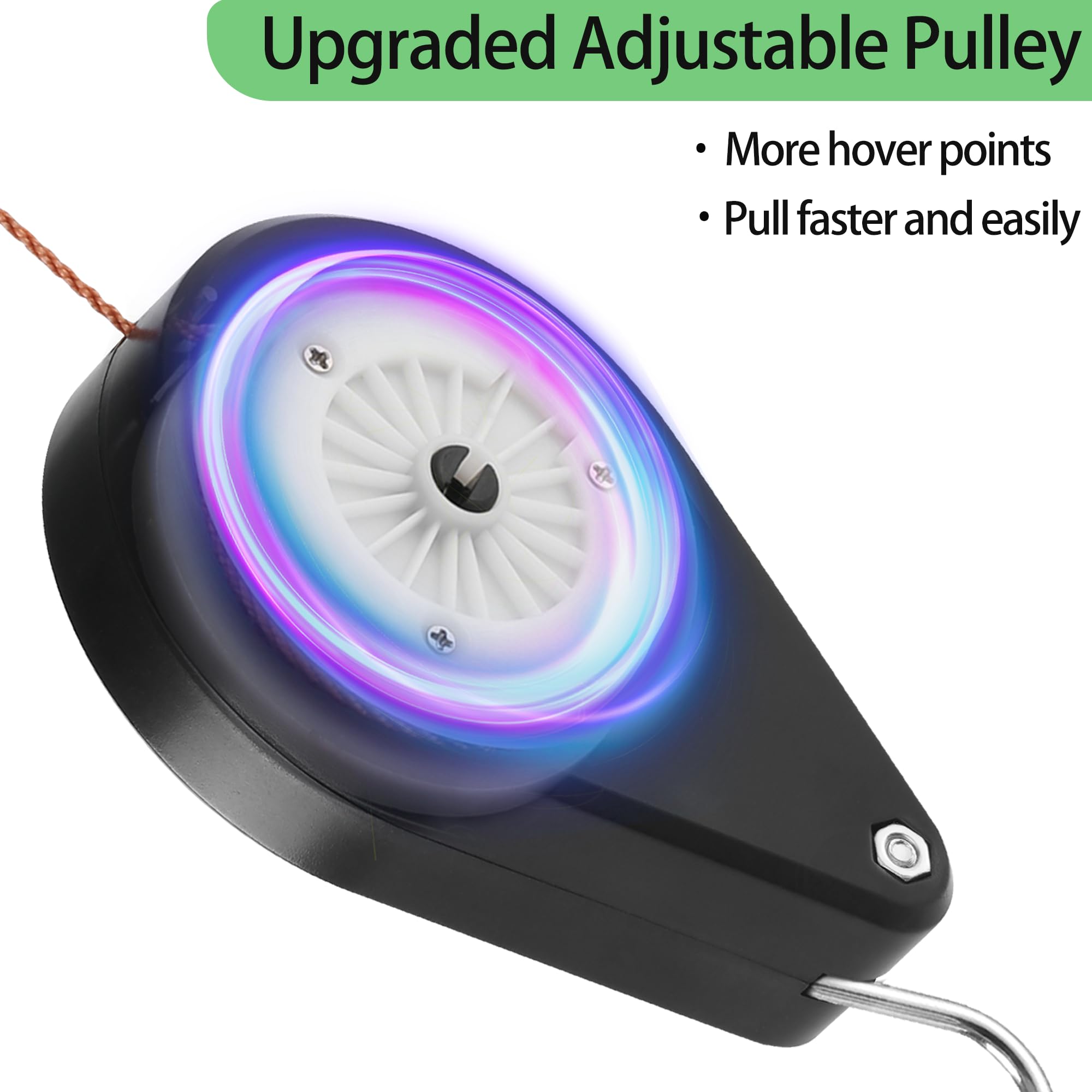 Kitwinney Retractable Plant Hanger - Upgrade Plant Pulleys for Hanging Plants, Easy to Raise and Lower, Suitable for Garden Flower Pots, Hanging Planter, Bird Feeder(Black, 4 PCS)