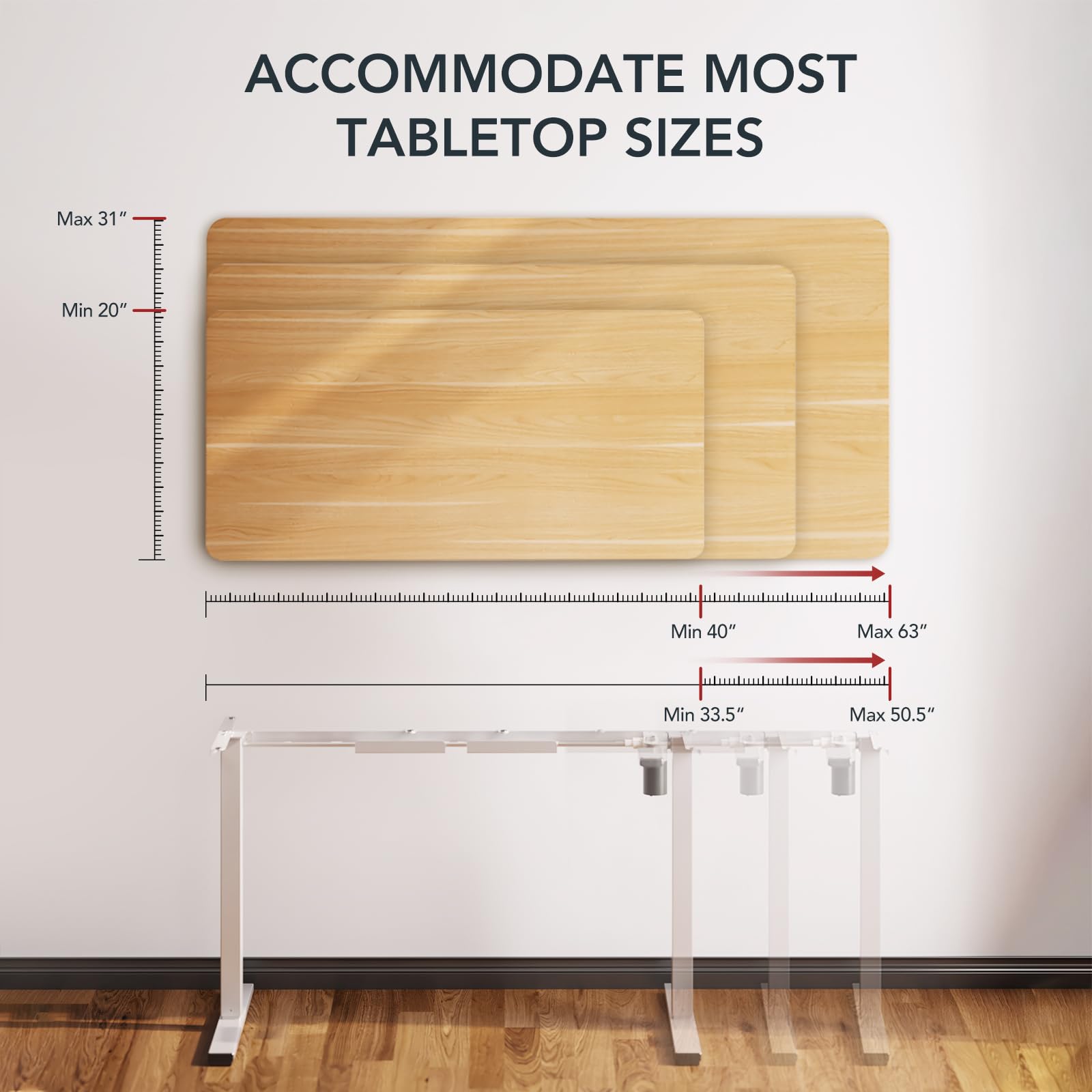 FLEXISPOT Standing Desk Electric Height Adjustable Desk Stand Up Sit Stand Desk Home Office Table White Frame Only