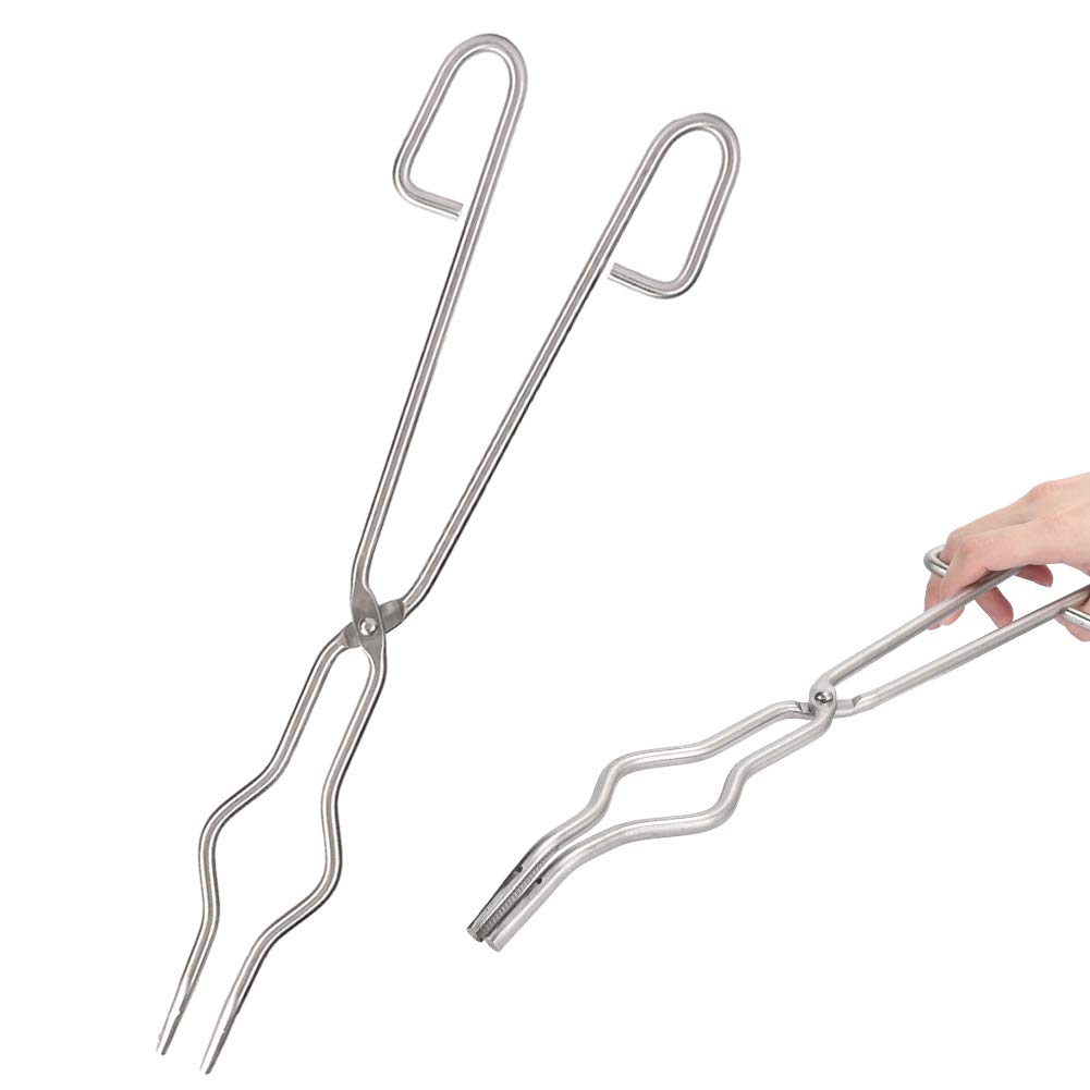 STAINLESS STEEL CRUCIBLE TONGS 40CM LABORATORY SUPPLIES BEAKER HOLDING CLAMP HEAVY DUTY ERGONOMIC DESIGN