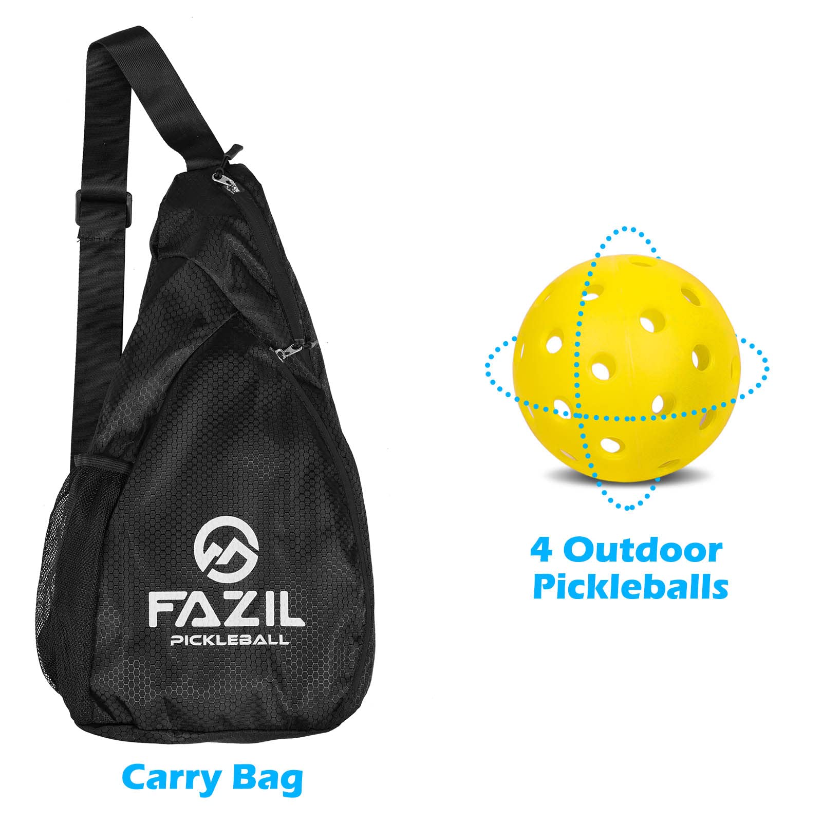 H.yeed Pickleball Paddles Set, Lightweight Graphite Surface & Polypropylene Honeycomb Core Pickleball Racket with Cushion Grip, 4 Pickleball Balls & Portable Racquet Cover Case Bag Indoor Outdoor Play