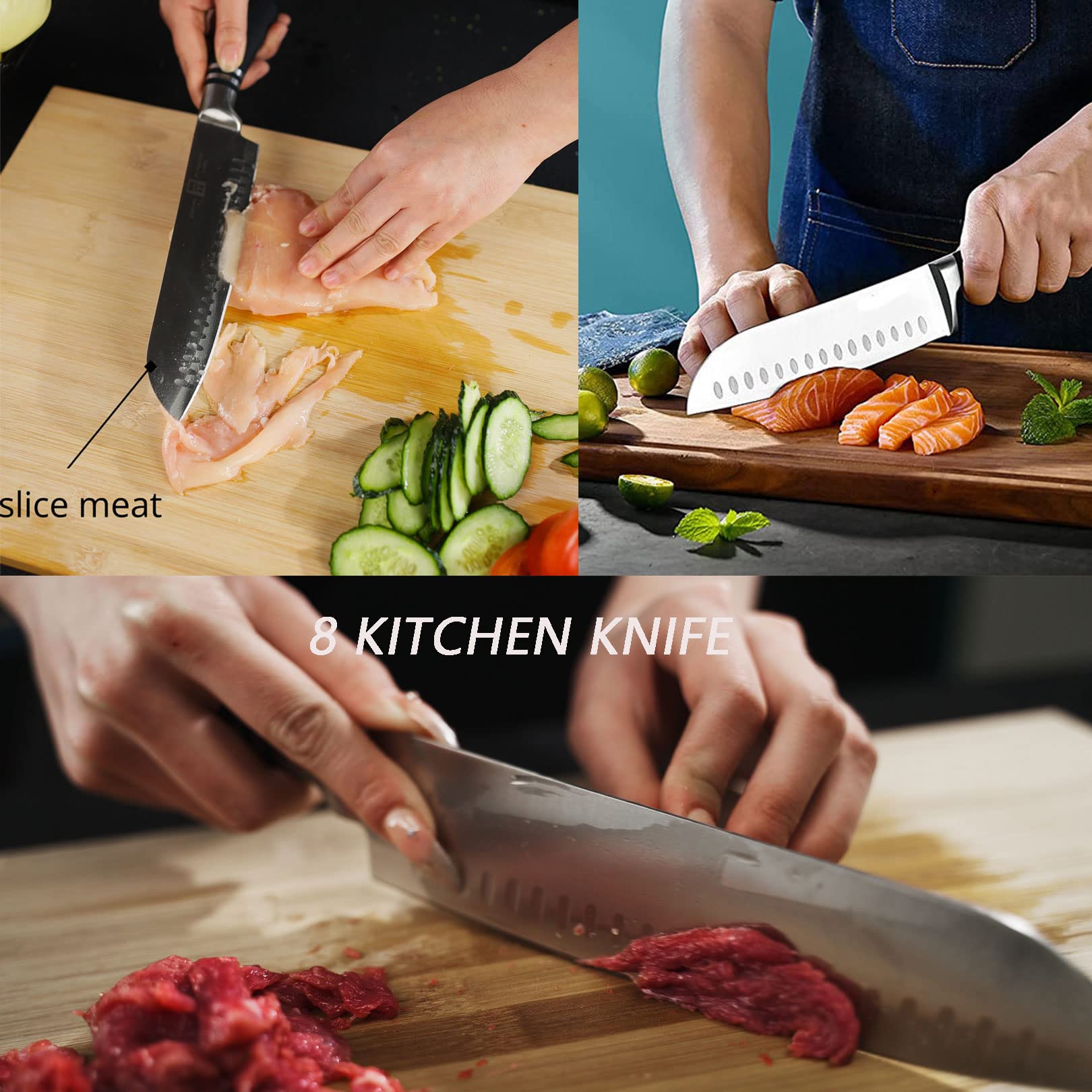 Kinglotus 3-Piece Knife Set: Essential Kitchen Knives for Everyday Cooking