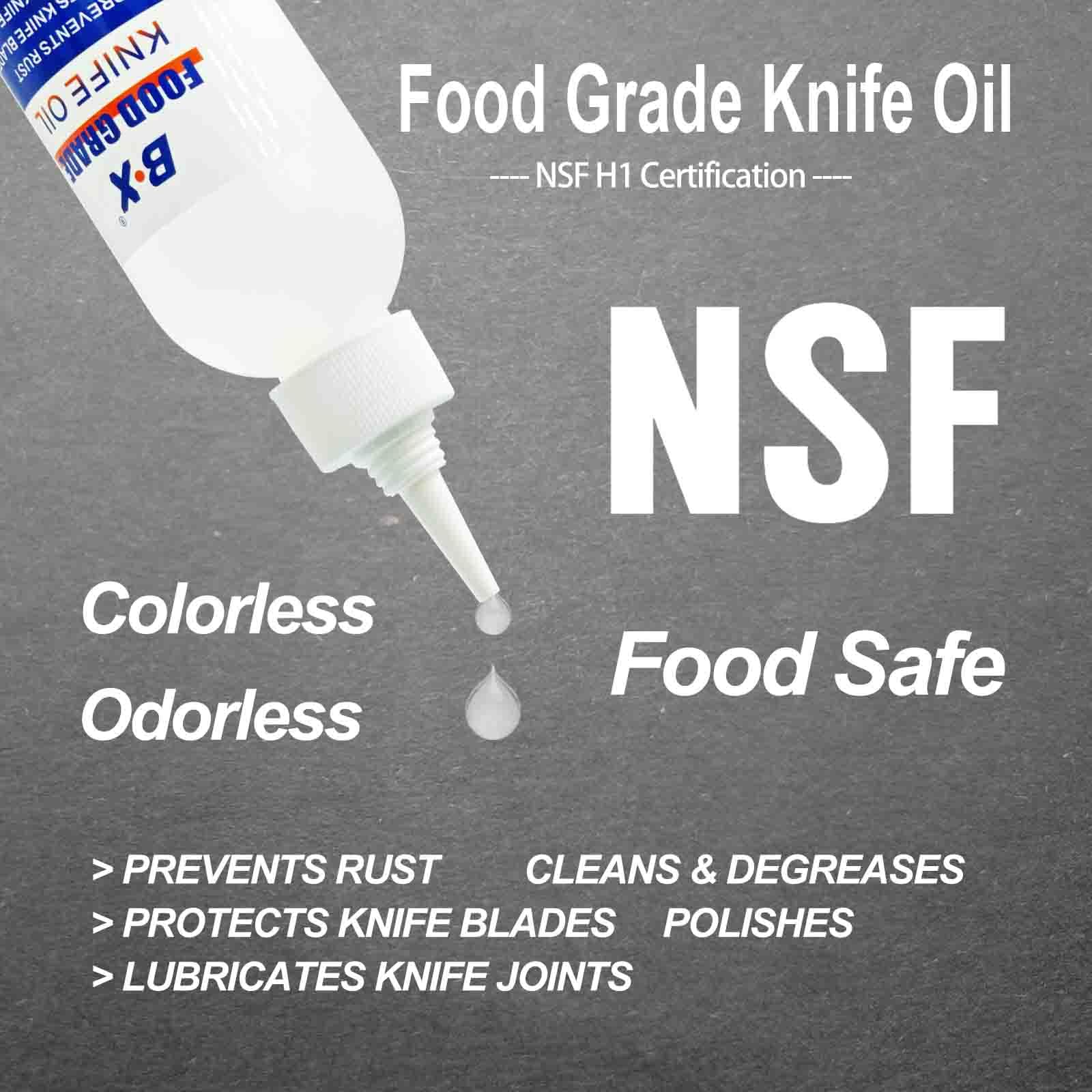 LewisCare Food Grade Chefs Knife Oil 5oz Prevent Knife Blade Rust,Protection & Lubricant Knife Care Cleaning Set.