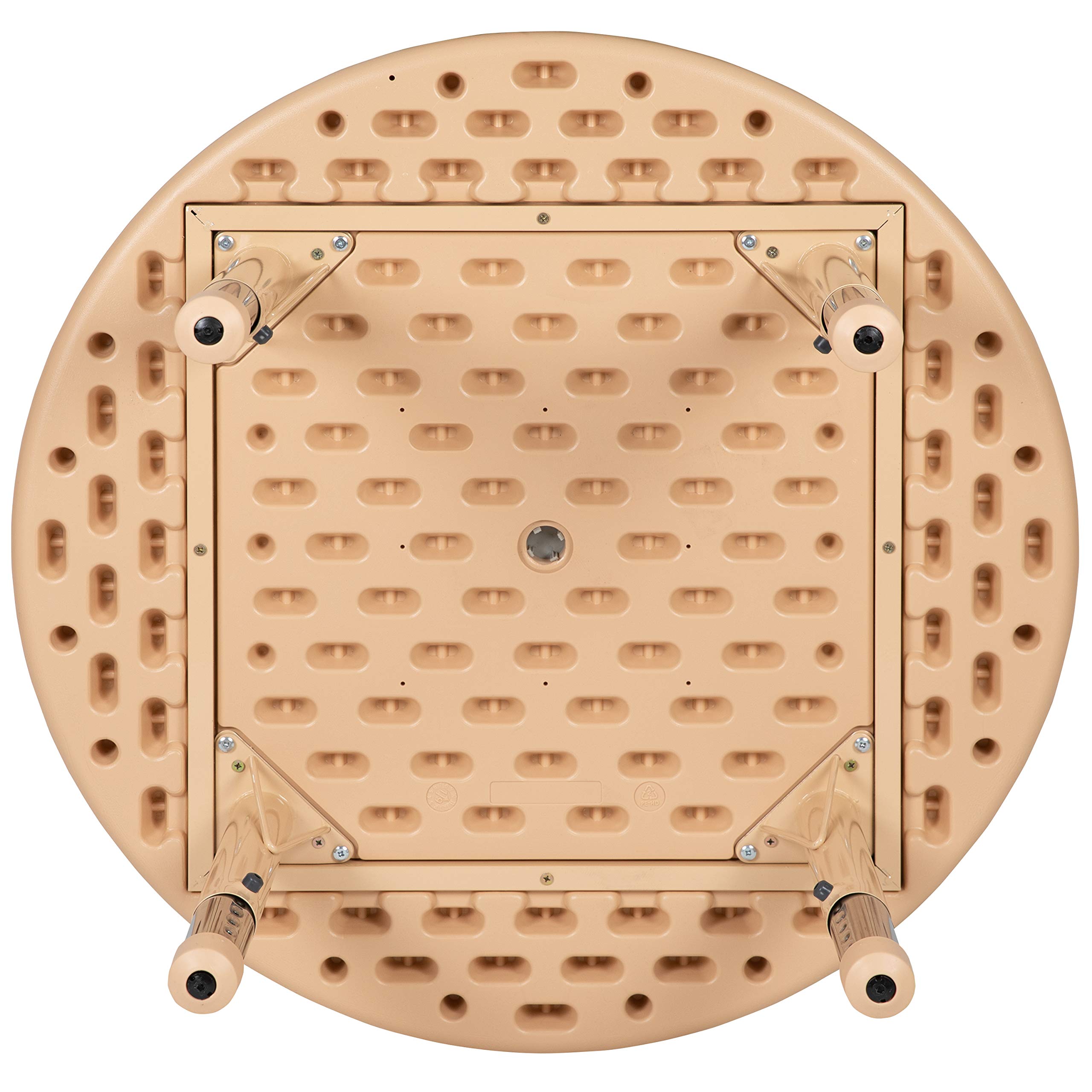 Flash Furniture 33" Round Natural Plastic Height Adjustable Activity Table