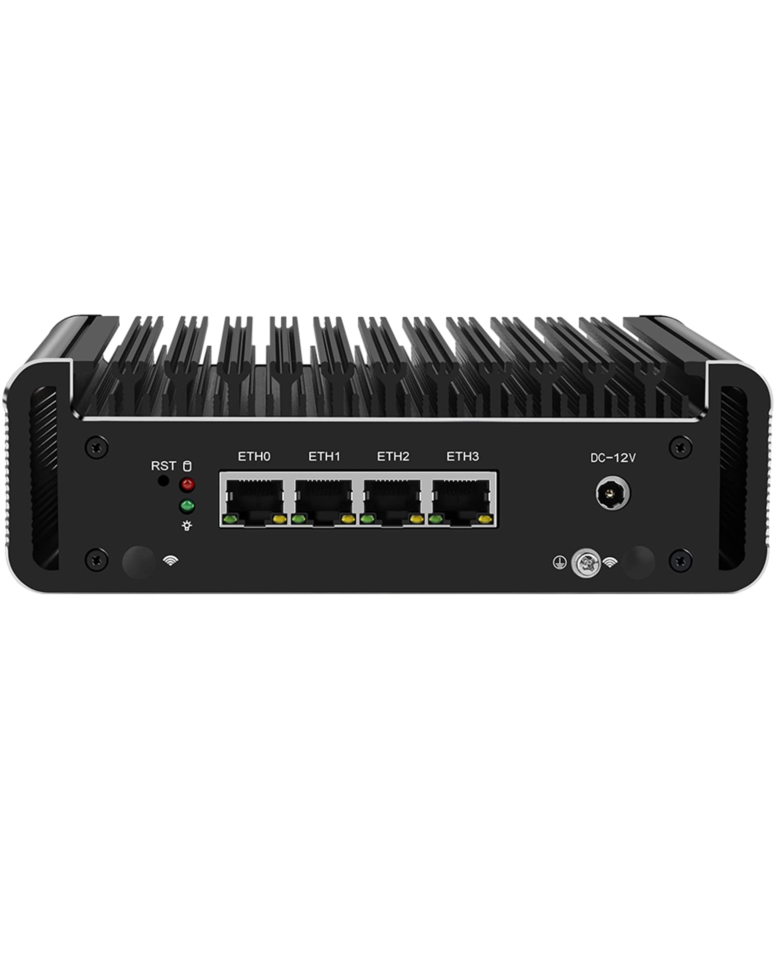 KingnovyPC Firewall Micro Appliance, 4 Port i226 2.5G LAN Fanless Mini PC Celeron J4125, Barebone, 4*USB, HDMI, DP, Ethernet AES-NI VPN Router PC, Openwrt
