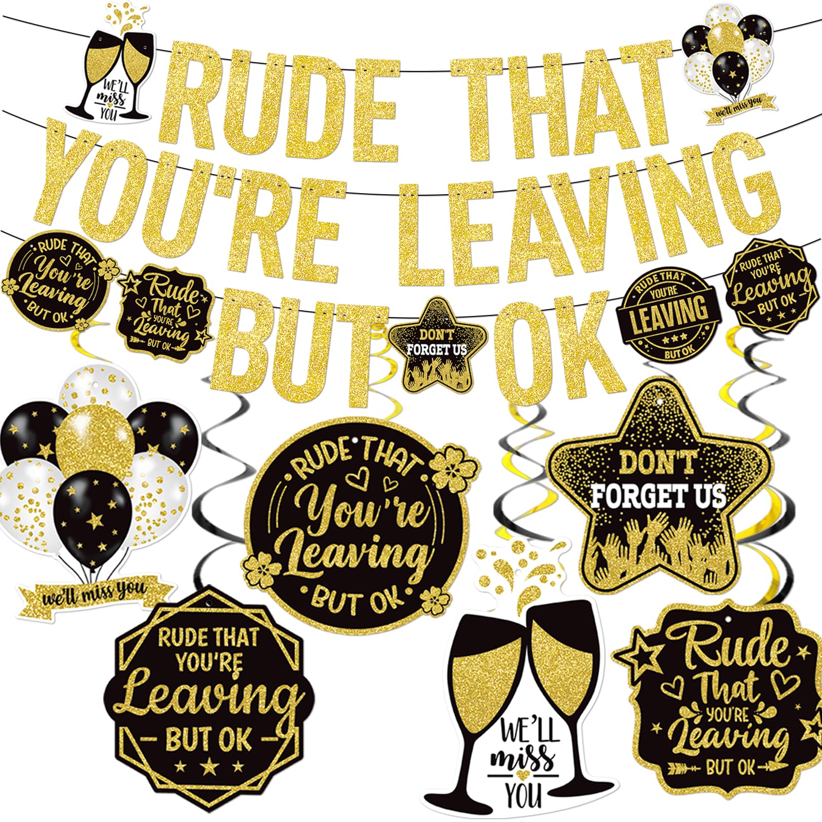 RUDE THAT YOU'RE LEAVING BUT OK banner Retirement Party Decorations Going Away Party Decorations Farewell Party Decorations Goodbye Party Decorations Coworker Leaving Decorations Office Decorations