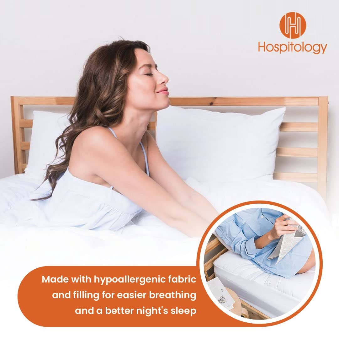 HOSPITOLOGY PRODUCTS Hypoallergenic Mattress Cover- Overstuffed - Deep Pocket - Goose Down Alternative Pillow Top Mattress Topper Queen - 60" W x 80" L