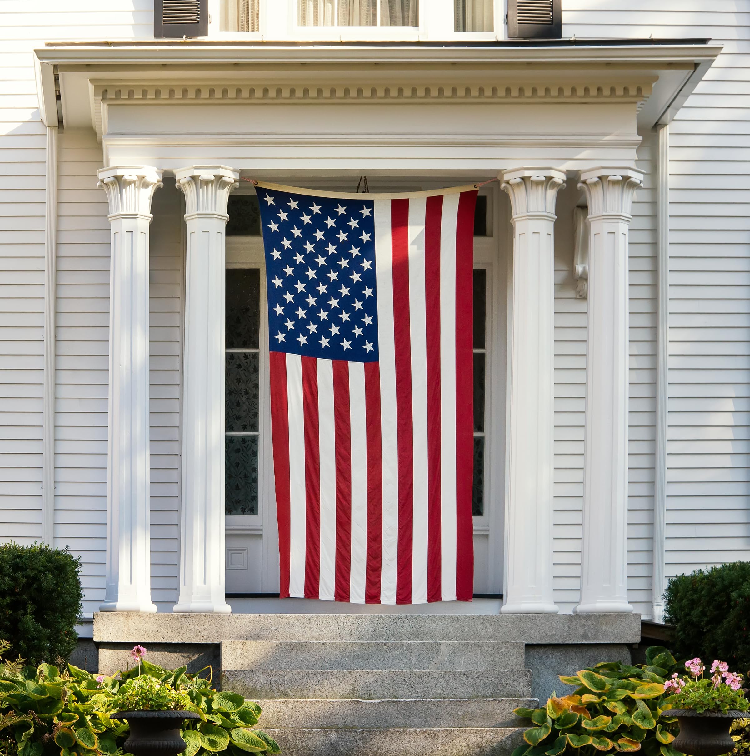 Made in USA Flags Co. - Heavy-Duty Commercial Grade American Flag with PolyMax Polyester, Sewn Stripes, Embroidered Stars & Solid Brass Grommets - Fade-Resistant, All-Weather Flag (3βx5β)