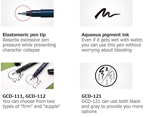 Tombow Fudenosuke Fude Brush Pen Soft (GCD-112) x5 Set, with Original Sticky Notes β Great for Calligraphy, Art Drawings, Illustration, Manga