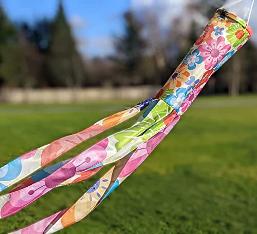 Madrona Brands Bright Flowers Windsock | Durable Outdoor Hanging Decoration | Yard, Garden, Patio, Home and More | 60-Inch
