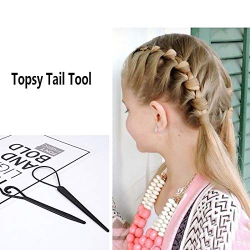 Hair Braiding Tool, DIY Hair Styling Tool Kit Updo Ponytail Maker Accessories Topsy Hair Braid Kit(23P)