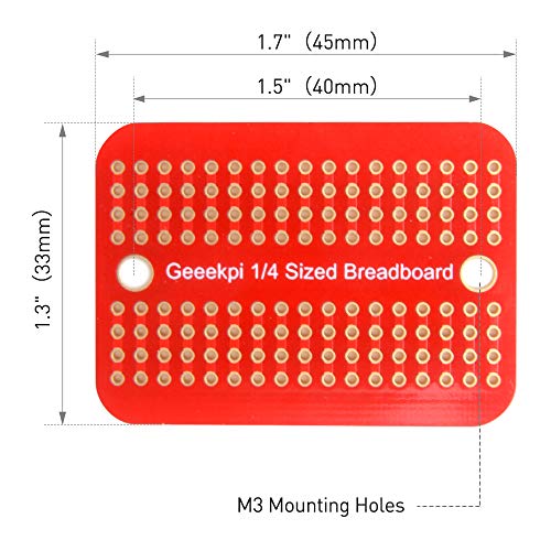 GeeekPi Gold-Plated Prototype PCB Solderable Breadboard for DIY Arduino Soldering Projects, Electronics Projects & Raspberry Pi, with M-M Dupont Jumper Wire Cable (4PCS+1 Mini Board, Green)