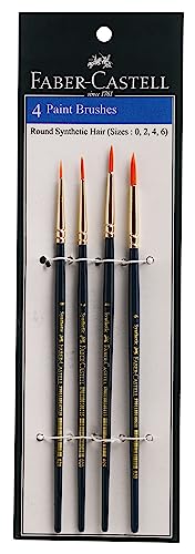 Faber Castell Round Synthetic Hair Paint Brush - Set of 4