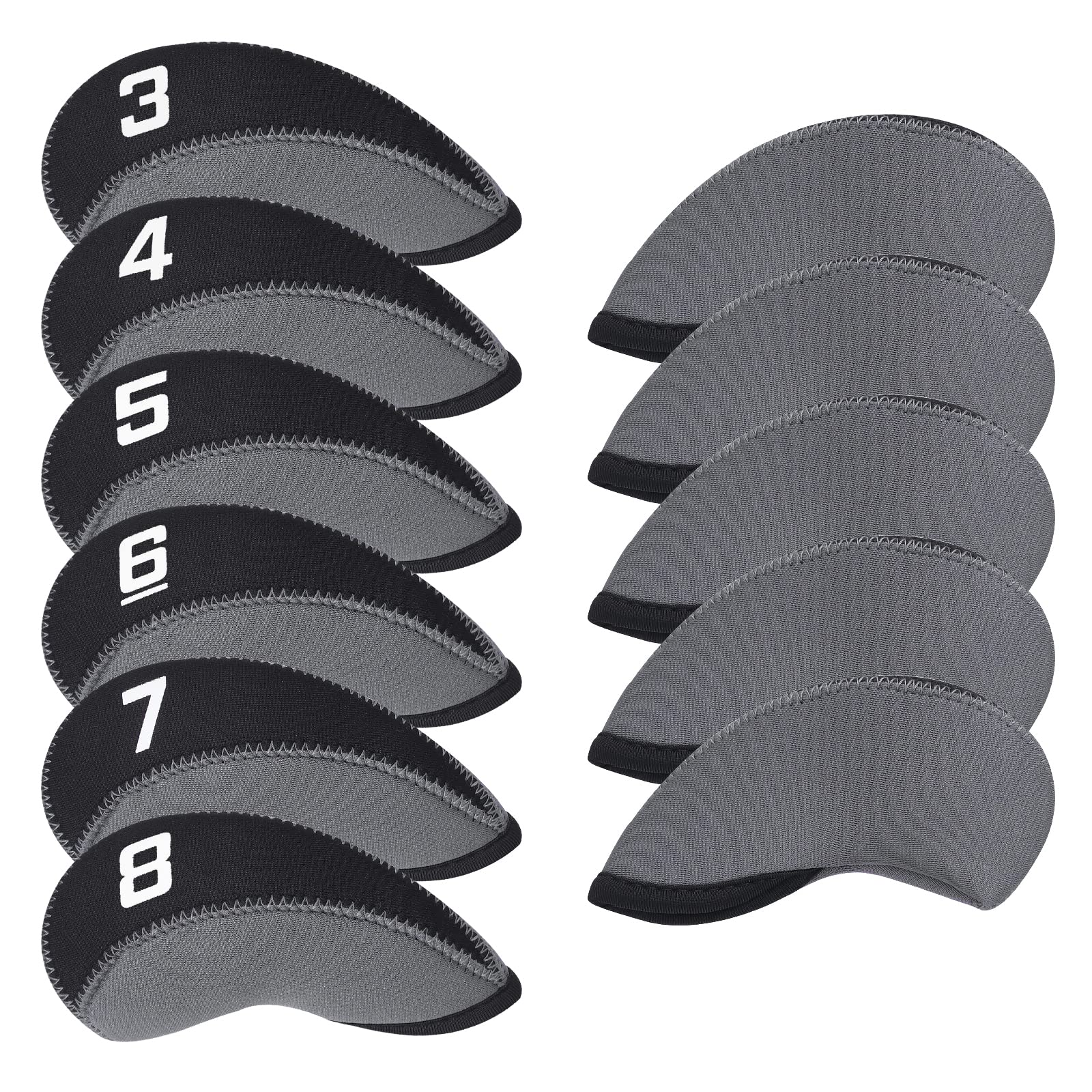 LZFAN 11Pcs Golf Club Covers for Irons Covers for Golf Clubs Neoprene Club Head Covers Golf Club Protector