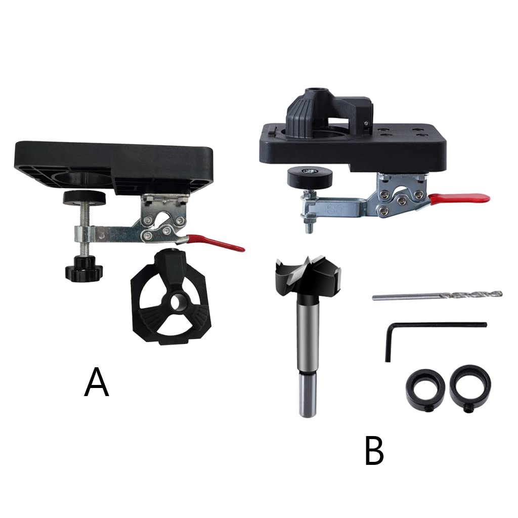 Hinge Boring Jig Woodworking Hole Drilling Guide Locator With Fixture Aluminum Hole Opener Template Door Cabinets Tools Boring Hole Drill Guide Dowel Jig Kit Hinge Hole Opener Woodworking 35mm Tool