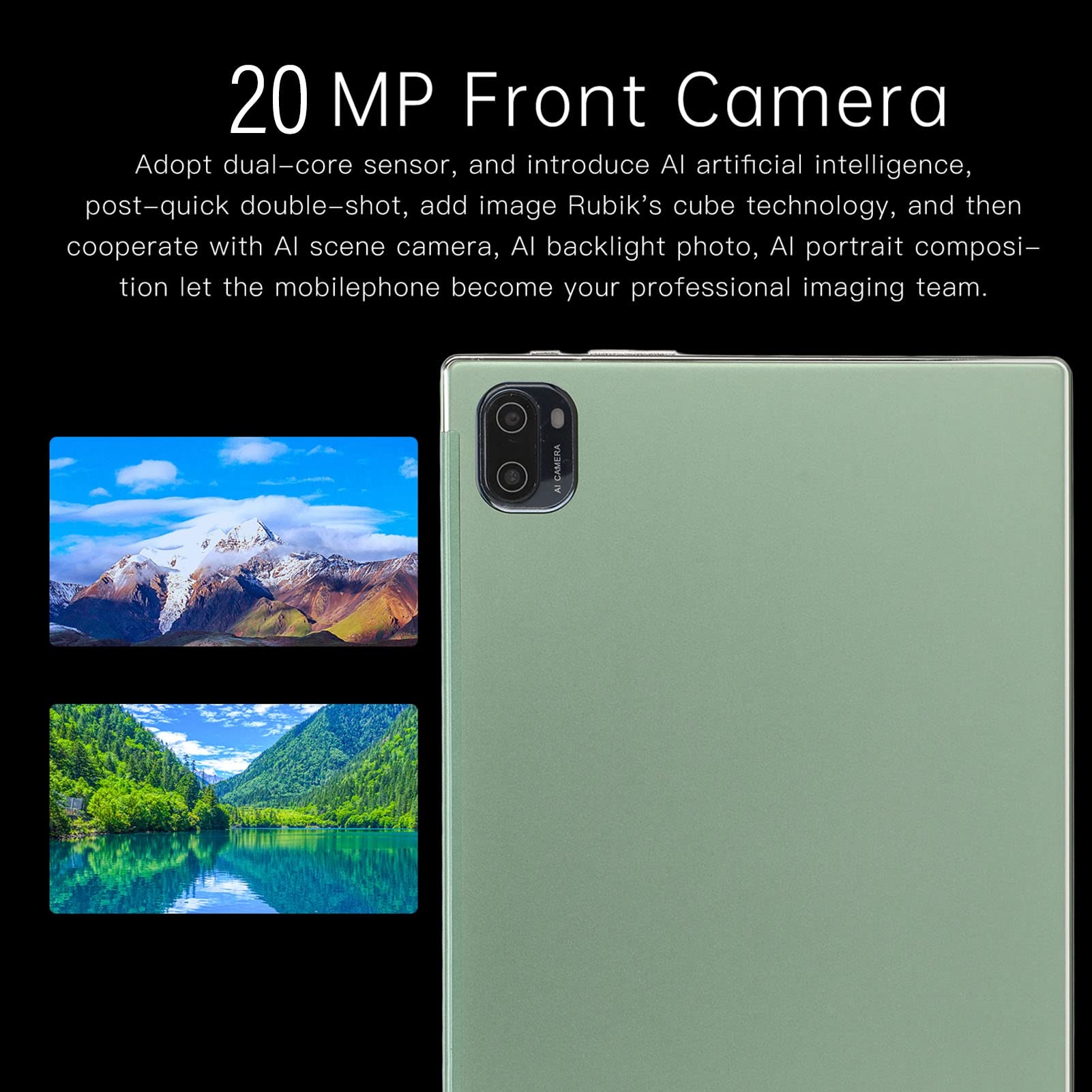 Kids Tablet, 1960x1080IPS 8MP 20MP Dual Camera 100β240V Green Android11 2.4 5GWiFi Dual Band 10.1 Inch (US Plug)