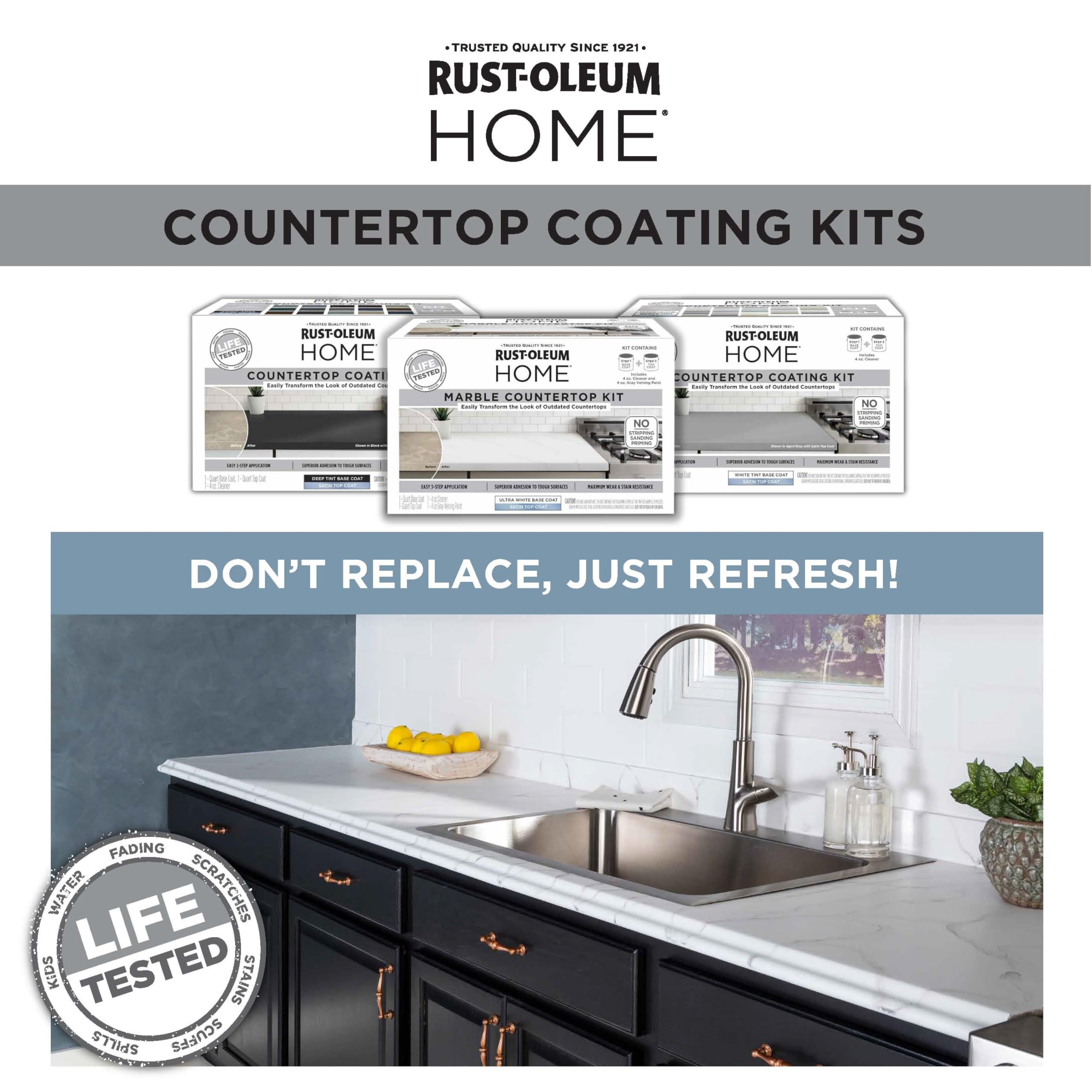 Rust-Oleum 384964 Home Marble Countertop Coating Kit, White