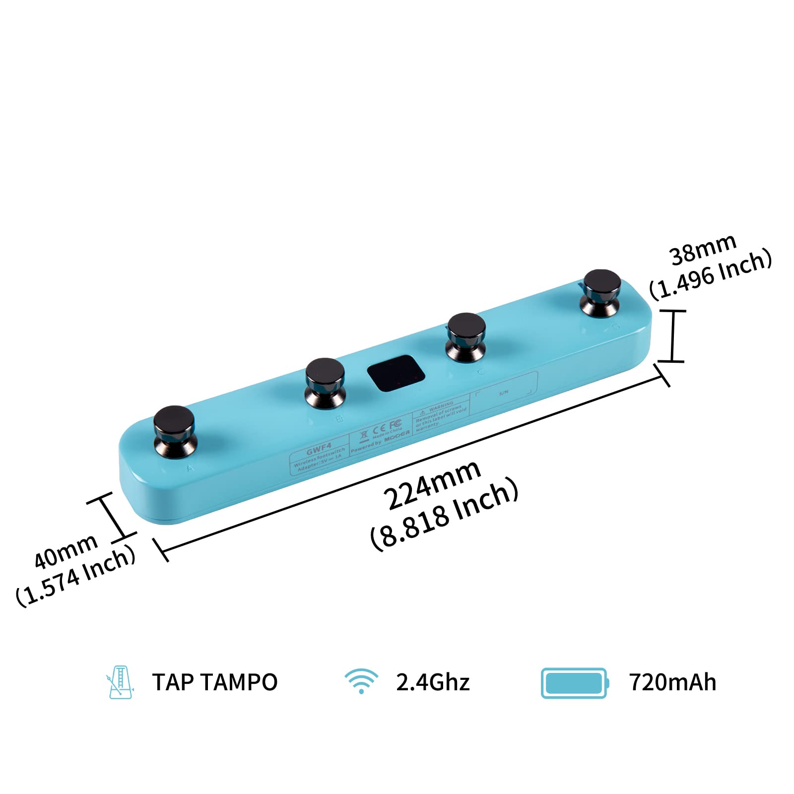 GTRS Intelligent Guitar Sonic Blue Electric Guitar Bundled with GWF4 Wireless Footswich Controller GCA5 Mini Bluetooth Amplifer
