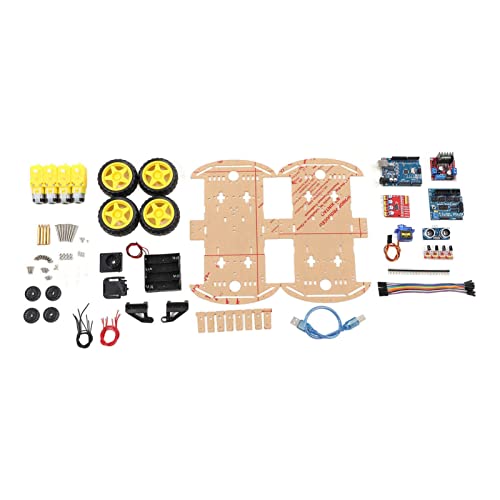 Jopwkuin Robot Car Chassis, Convenient Operation Smart Robot Car Chassis Kit Stable Professional Easy to Assemble for 4WD