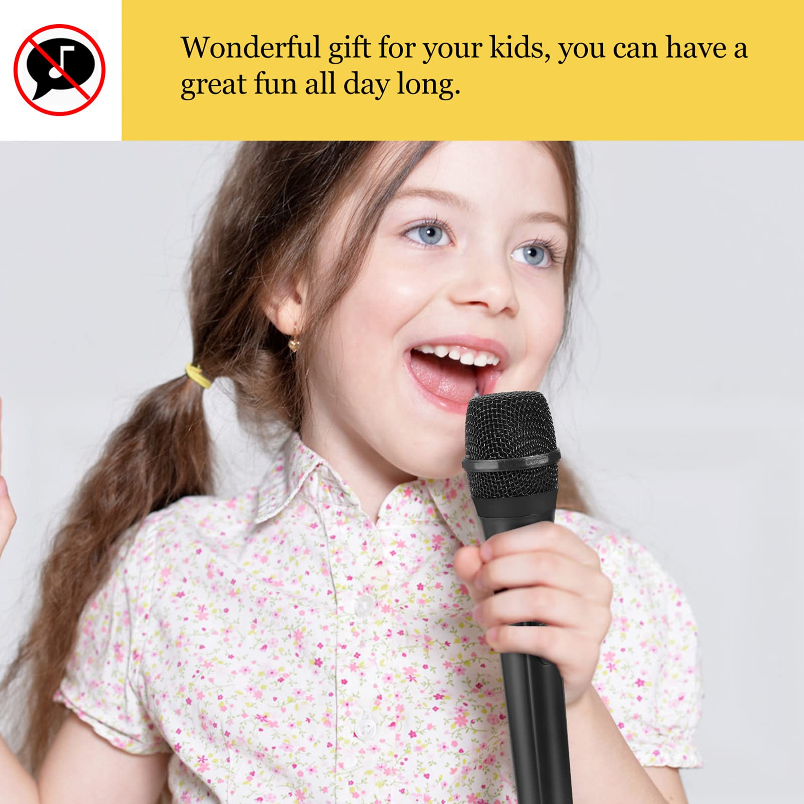 Ipetboom Simulated Microphone Toy, 1 Pc Fake Microphone Pretend Play Mic Microphone Karaoke Prop Fun Birthday Party Favors