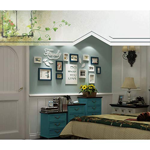 FZZDP Photo Wall Photo Wall Decoration Wall Photo Frame Combination Punch-Free Personality Background Wall Net Red Living Room Wall Clock (Color : D)