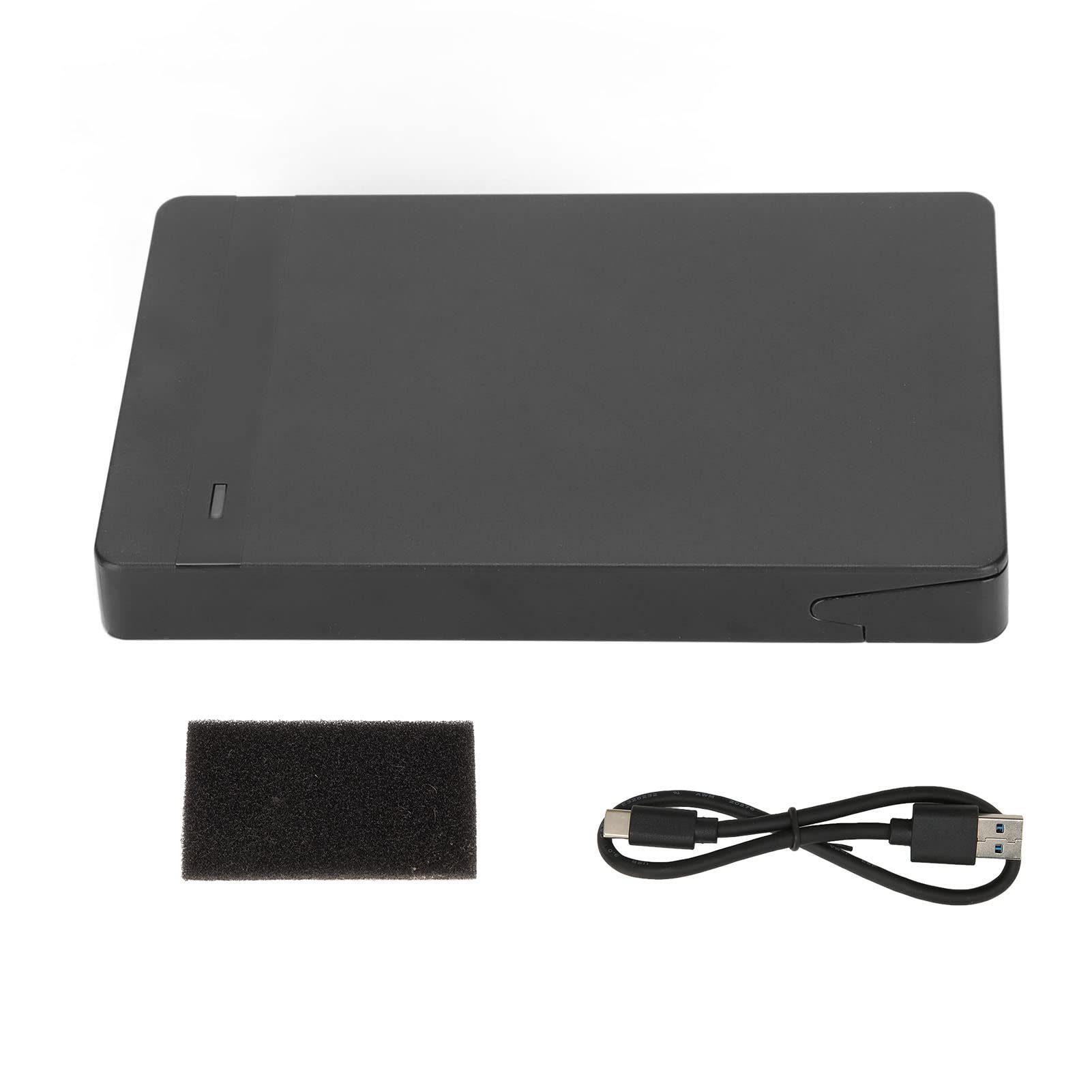Portable 2TB Hard Drive Enclosure Rugged Design TypeC Hard Drive Enclosure 10Gbps Streaming Laptop to PC (Black)