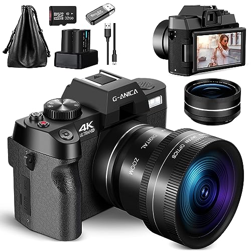 G-Anica 4K Digital Cameras for Photography,48MP/60FPS Video Camera for Vlogging
