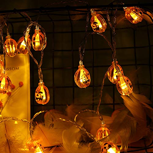 RISEDC Halloween LED String Lights Pumpkin Lantern DIY Garden Strings Home Outdoor Decor lamp Battery Powered-Pumpkin LanternA