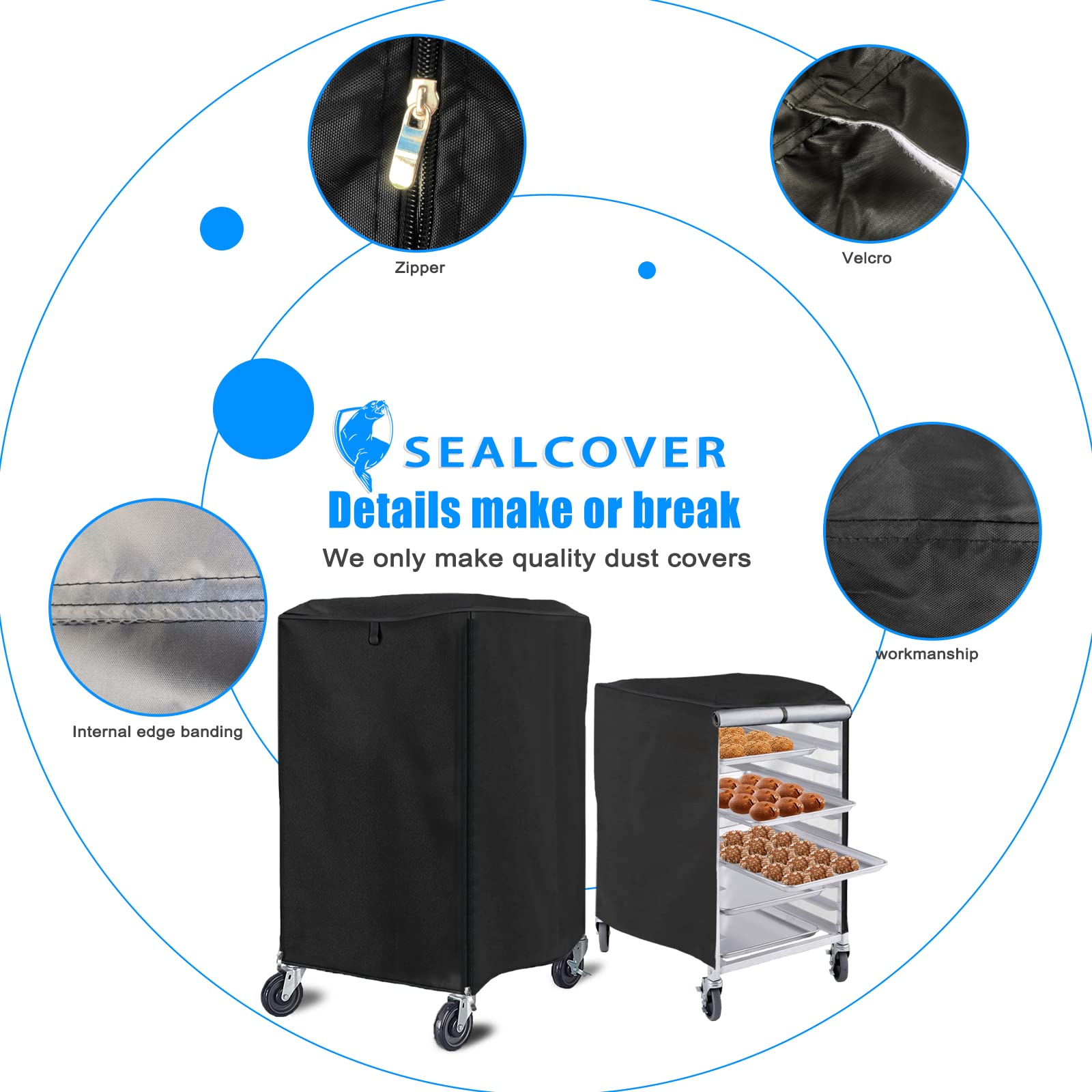 Grehge n Pan Rack Cover, 23x28x32in High Density Waterproof and Dustproof Bread Rack Cover, Bakery Single Rack Covers.