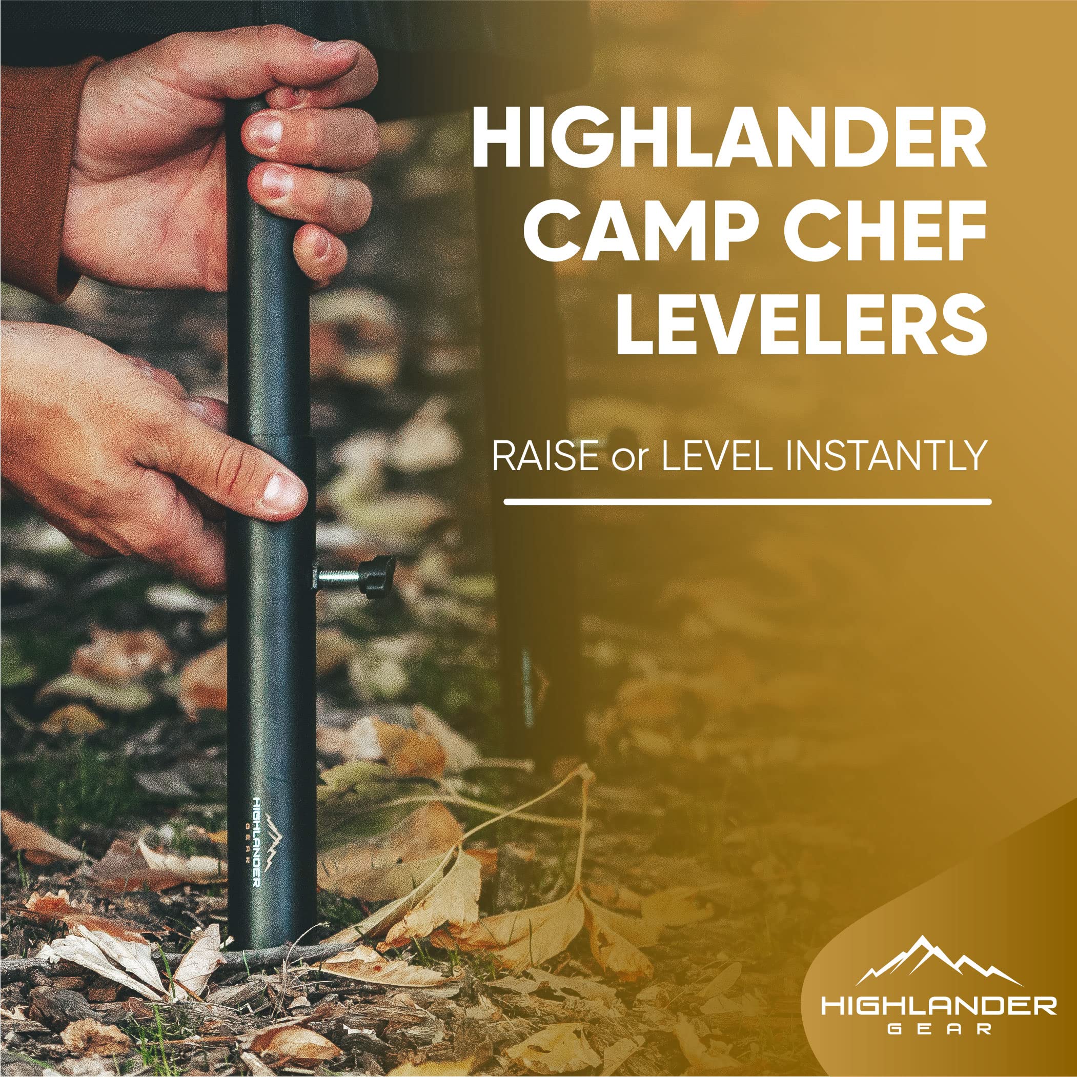 Highlander Camp Chef Leg Levelers, Camp Chef Stove Risers. Set of 4. Fits Most Round Leg Camp Stoves.