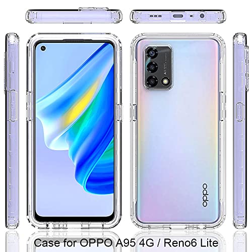 Pzwoxukhov Case for Oppo A74 4G CPH2219 / A95 4G CHP2365 CPH2365 / Reno6 Lite CPH2365 Case Cover,high Transparency,Gradient Color,Anti-Drop Shock Absorption Case Blue