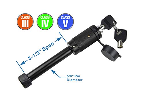 TOPTOW 64180HL Trailer Tri Ball Hitch with Hook, Fits for 2 inch Receiver, Chrome, 5/8 inch Hitch Lock Included