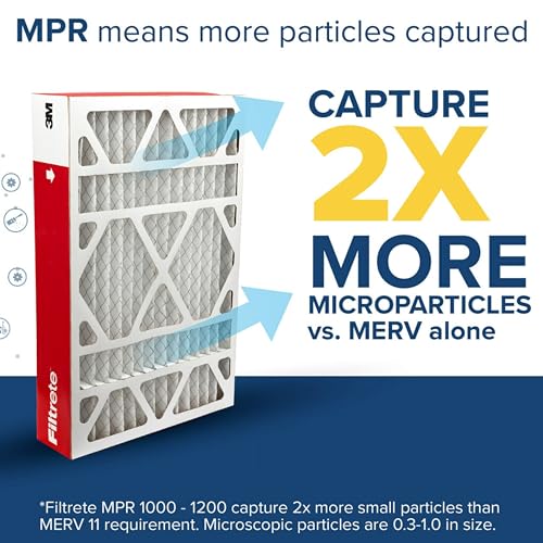 Filtrete 20x25x4 Air Filter, MPR 1000, MERV 11, Allergen Defense 12-Month Deep Pleated 4-Inch Air Filters, 2 Filters