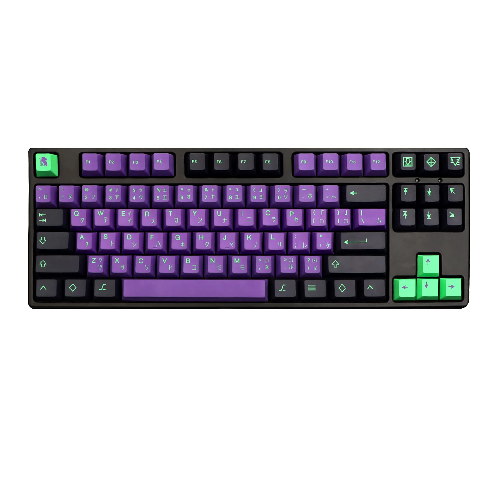 JSJT Japanese Keycap EVA-01 PBT Keycap 146 Keys Mecha Keycap Cherry Profile Dye Sublimation Evangelion Keycap Set for Cherry MX Switch Logitech G610 Corsair Strafe K70 Mechanical Gaming Keyboard