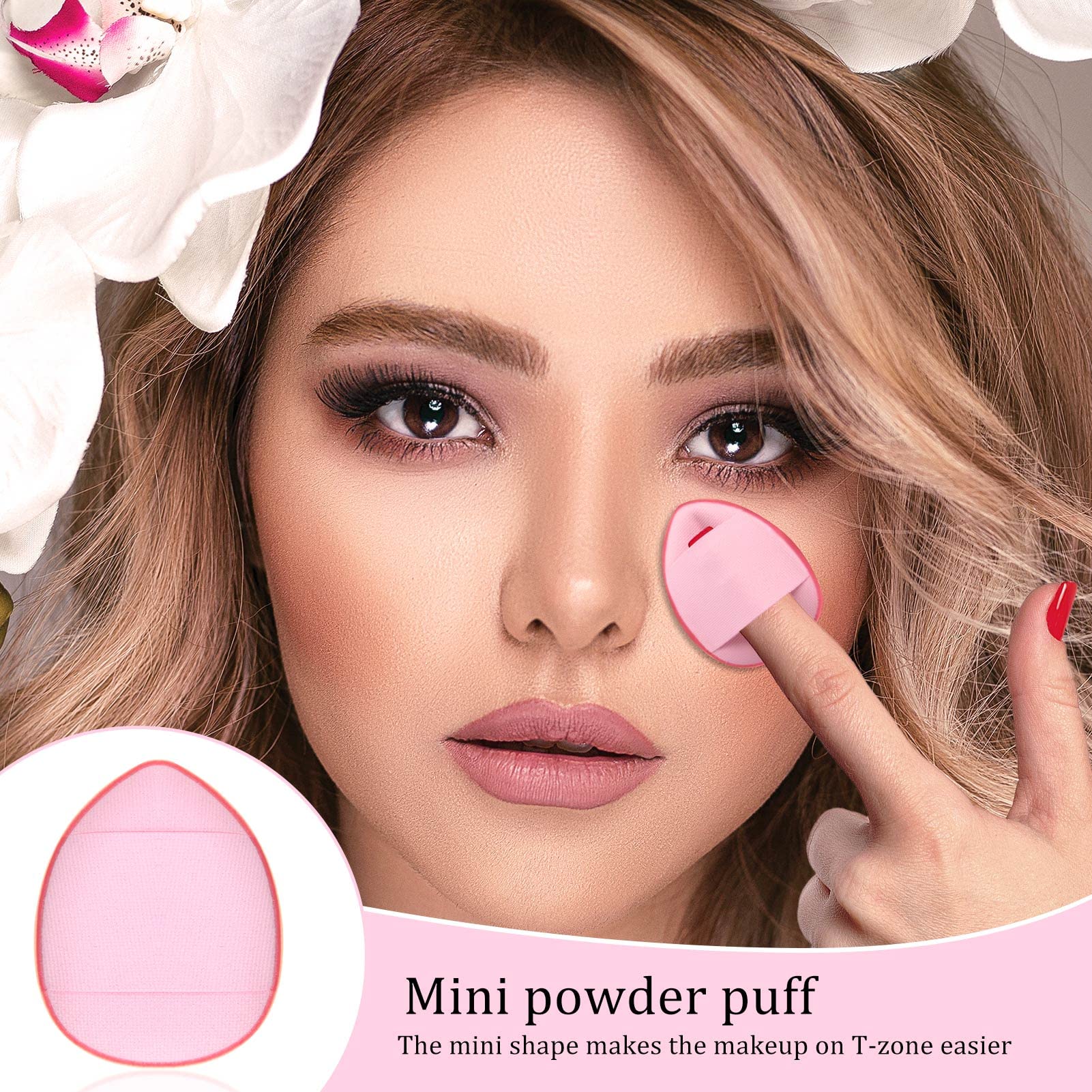 Jspupifip 16 Pieces Mini Powder Puff Bulk,Face Triangle Finger Makeup Puff Bulk Soft Beauty Face Setting Sponge Pack for Mineral Loose Powder Body Cosmetic Foundation Sponge Wet Dry Cosmetic Tool