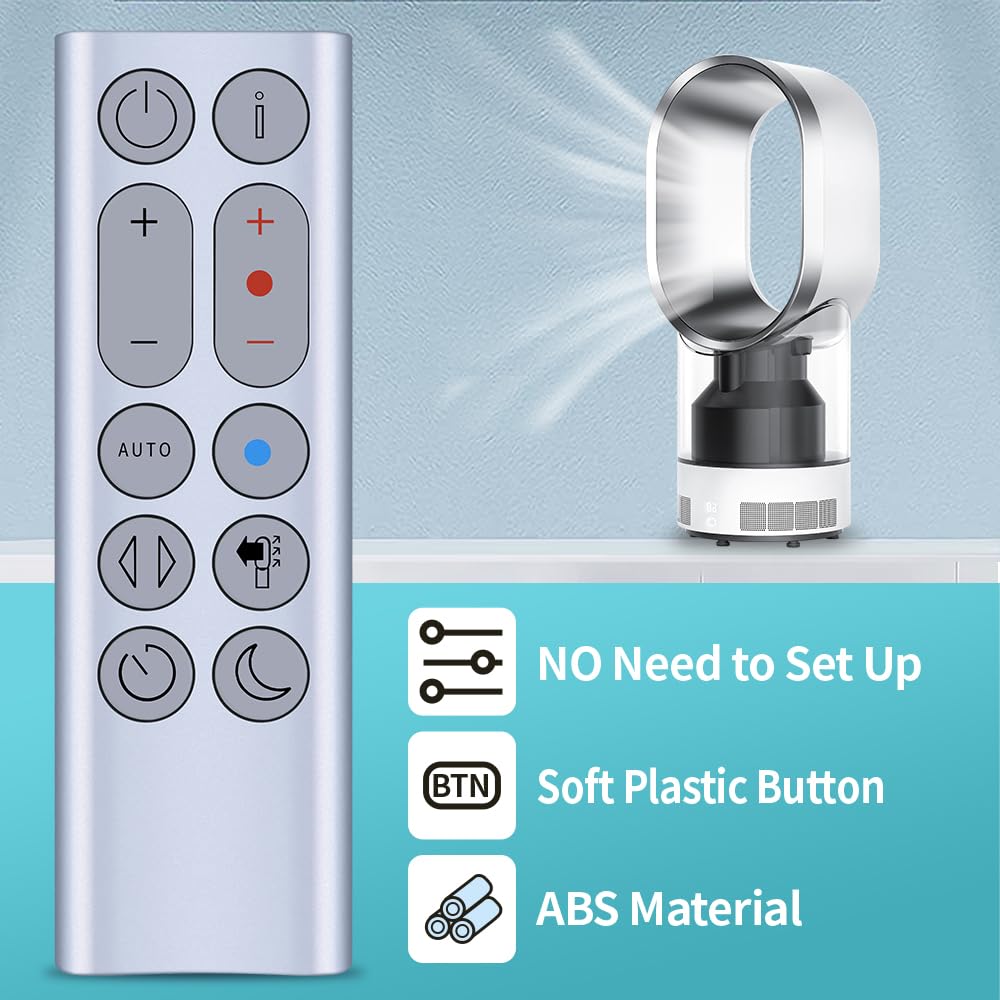 Replacement HP04 HP05 HP06 HP09 Fan Remote Control for Dyson Pure Hot + Cool Heater Fan Air Purifying/Heater(Color: Silver)